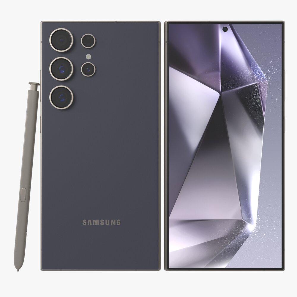 Samsung Galaxy S24 Ultra Titanium Violet 3D model - Download Phones on ...