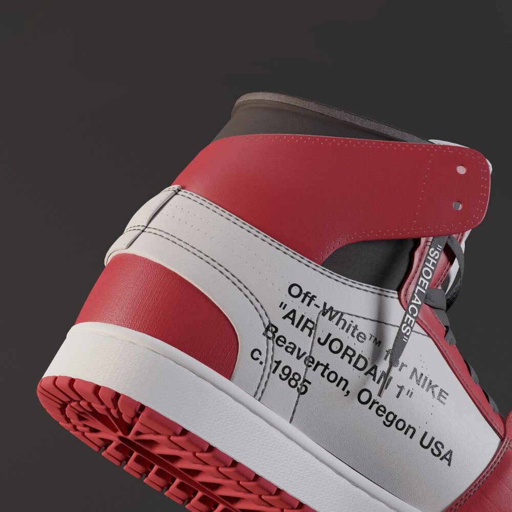 Jordan 1 Off White Chicago Rojo Modelo 3D - Descargar Zapatos on ...
