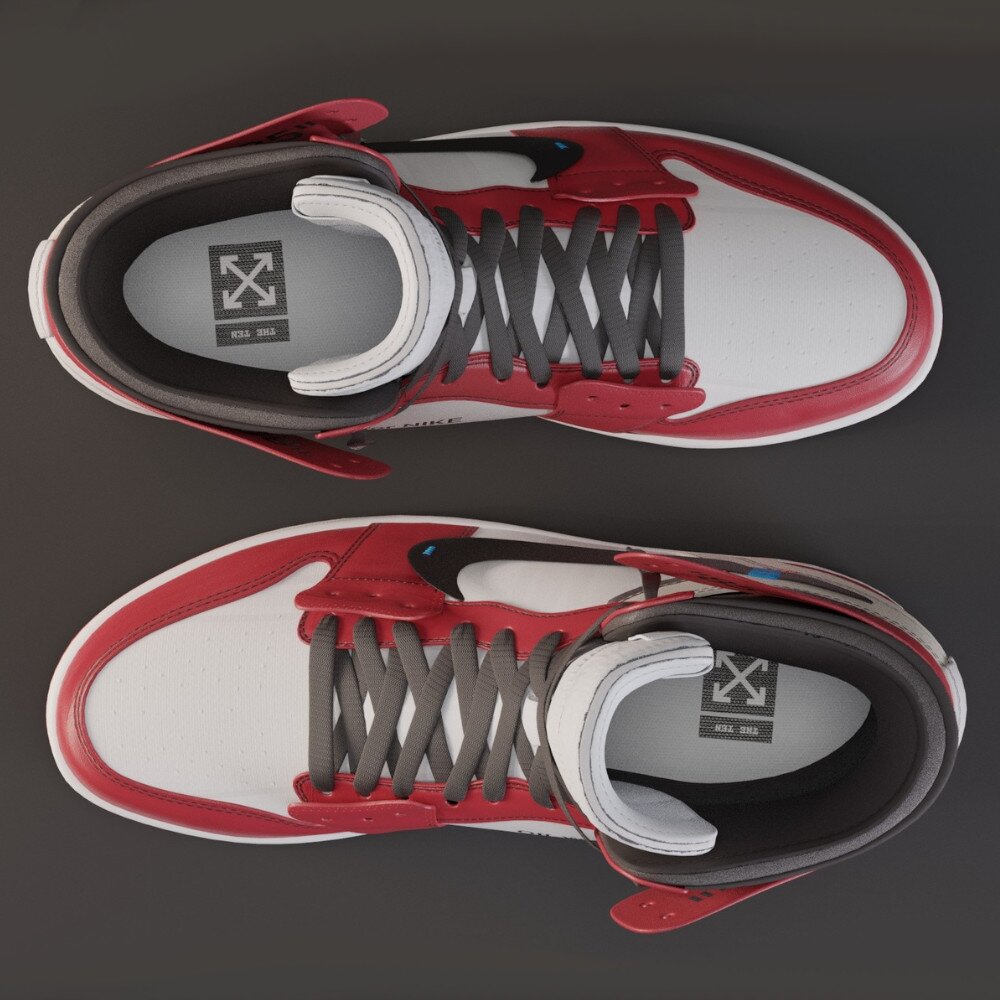 Jordan 1 Off White Chicago Rojo Modelo 3D - Descargar Zapatos on ...