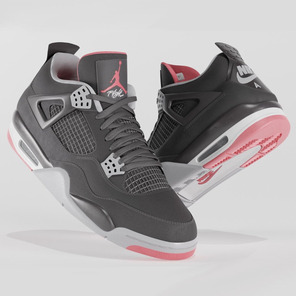 Nike Air Jordan 4 Bred 3D model - Download Shoes on 3DModels.org