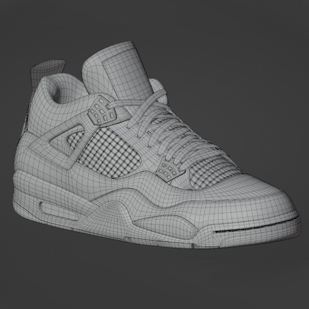 Nike Air Jordan 4 Bred 3D model - Download Shoes on 3DModels.org