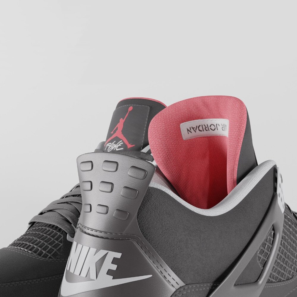 Nike Air Jordan 4 Bred 3D model - Download Shoes on 3DModels.org