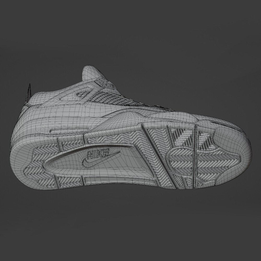 Nike Air Jordan 4 White Cement 3D model - Download Shoes on 3DModels.org