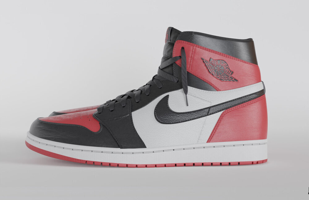 Jordan 1 High Og Bred 3D model - Download Shoes on 3DModels.org