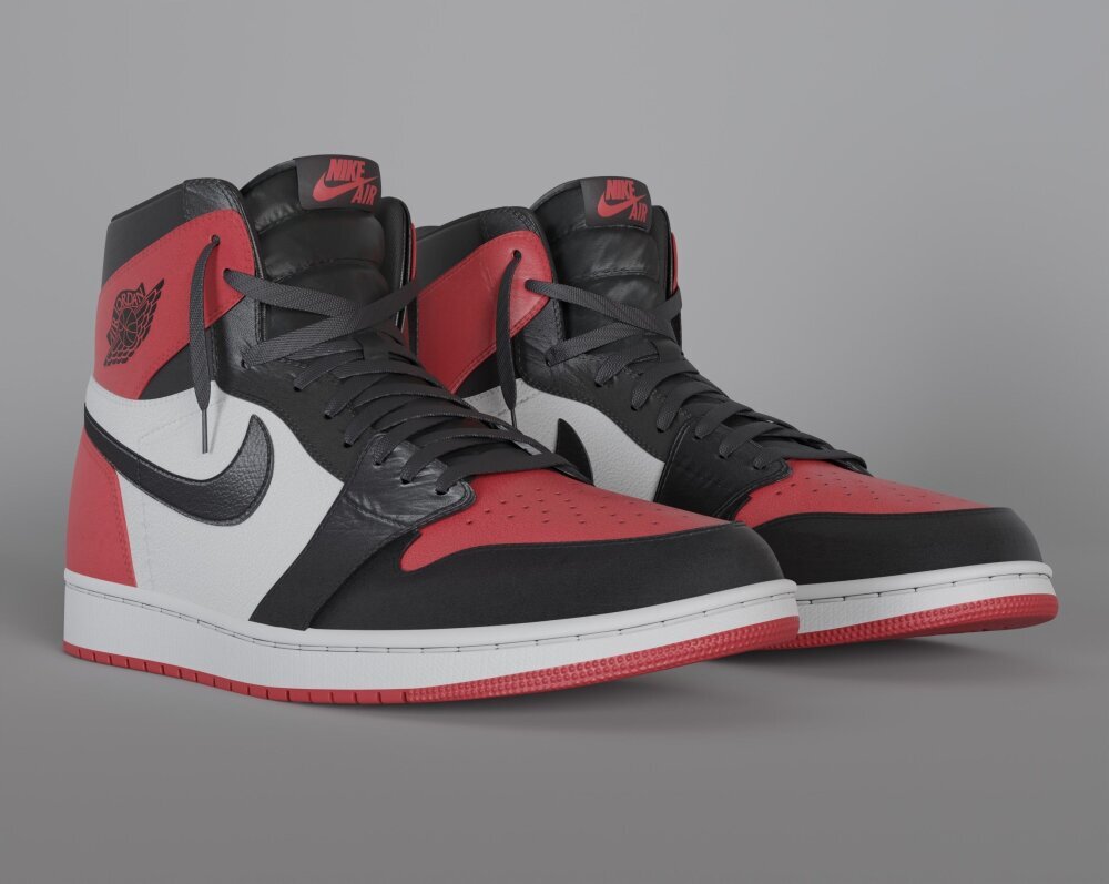 Jordan 1 High Og Bred 3D model - Download Shoes on 3DModels.org