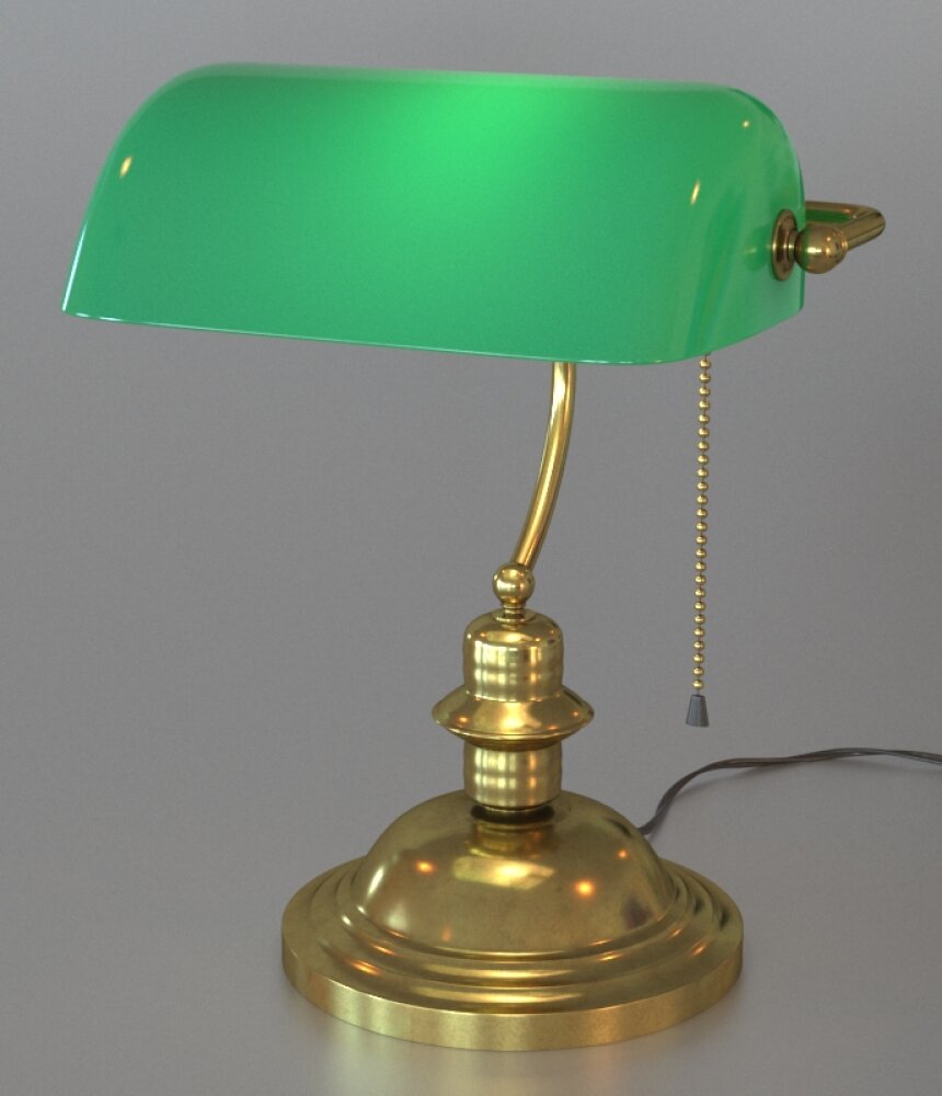 Green Bankers Lamp 3D model - Download Lamp on 3DModels.org