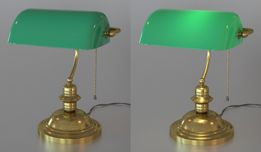 Green Bankers Lamp 3D model - Download Lamp on 3DModels.org