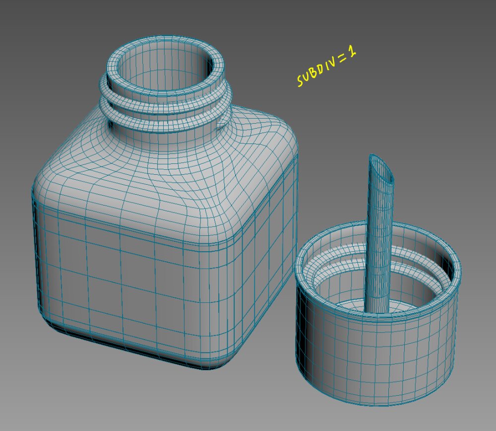 Drawing Ink Bottle 3D model - Download Stationery on 3DModels.org