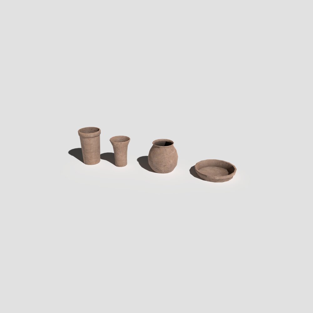 Clay Pots Pack 3D 모델 - 다운로드 식기 on 3DModels.org