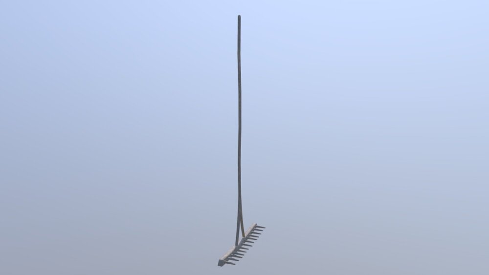 Medieval Rake 3D model - Download Tools on 3DModels.org