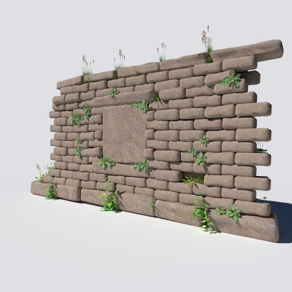 Overgrown Wall 3D model - Download Building components on 3DModels.org