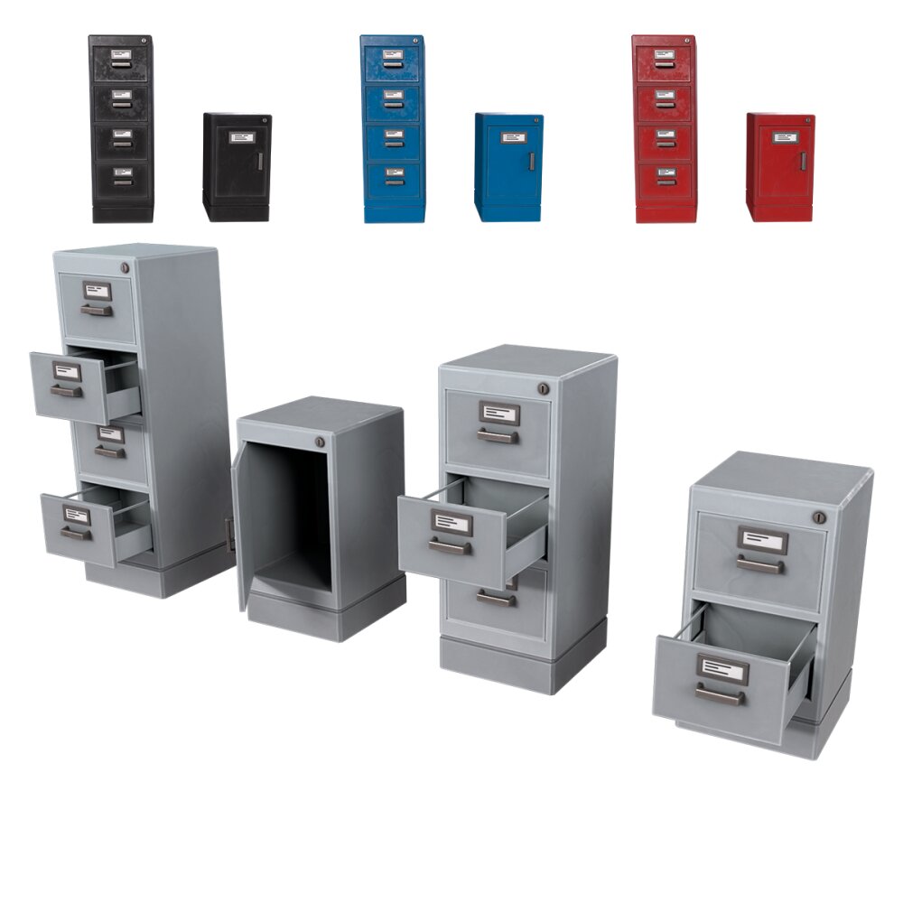 Various Office Filing Cabinets 3D model - Download Cabinet on 3DModels.org