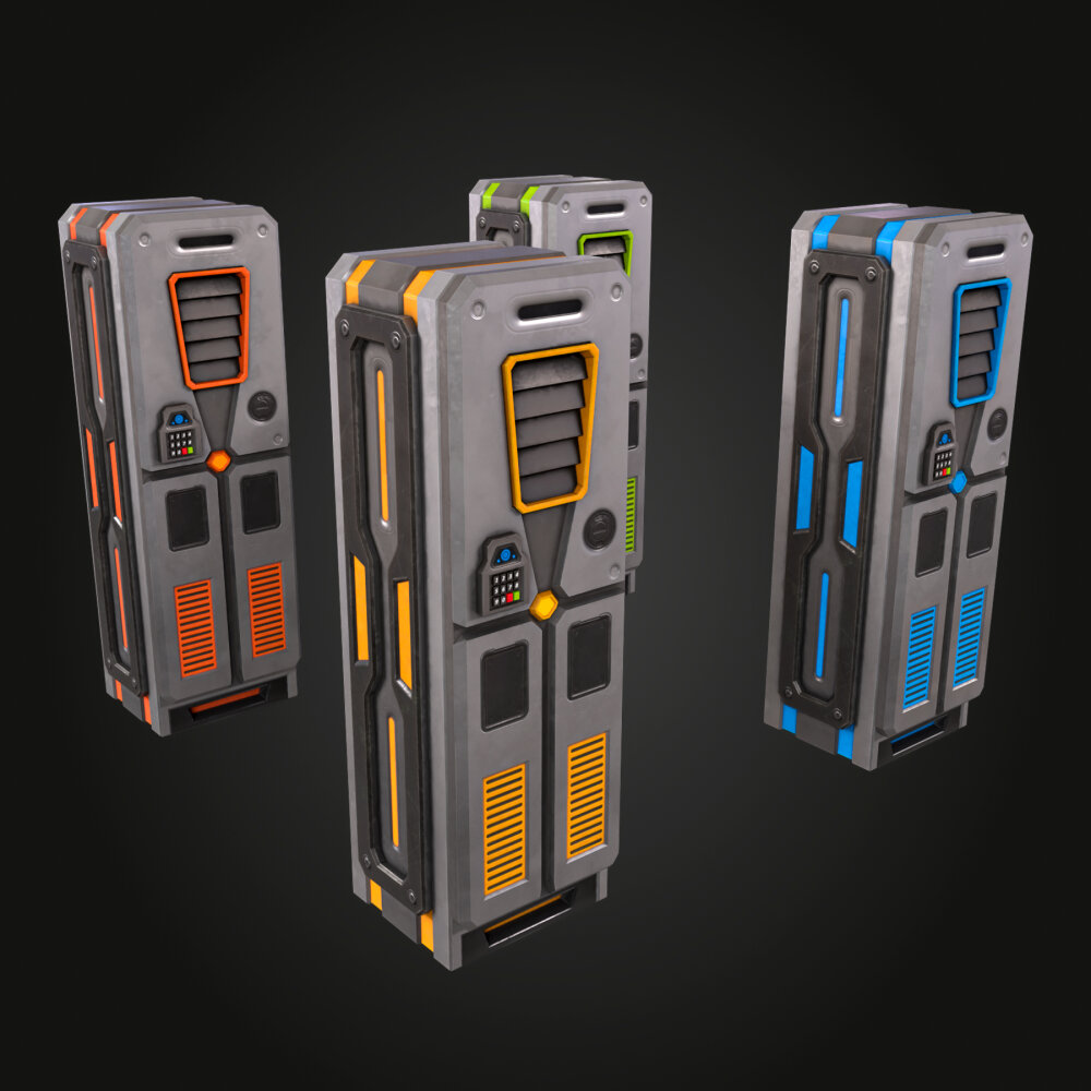 Sci-fi Locker 3D model - Download Work Space on 3DModels.org