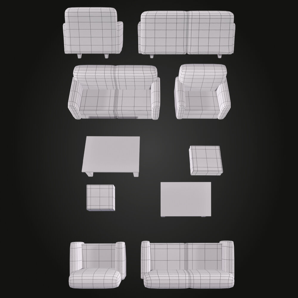 Elegant Classic Black Sofa 3D model - Download Sofa on 3DModels.org