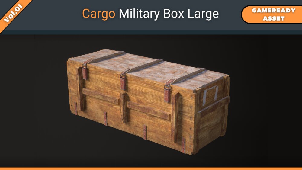 Military Box Cargo Large Gameready Asset 3D model - Download Packaging ...