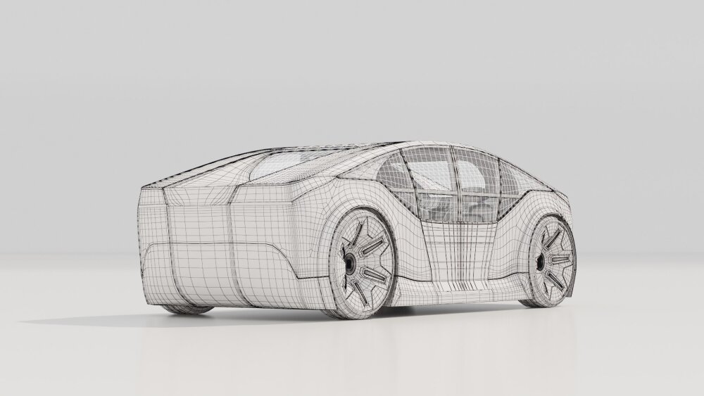 Self-driving White Car Concept with Interior 3D model - Download Sports ...