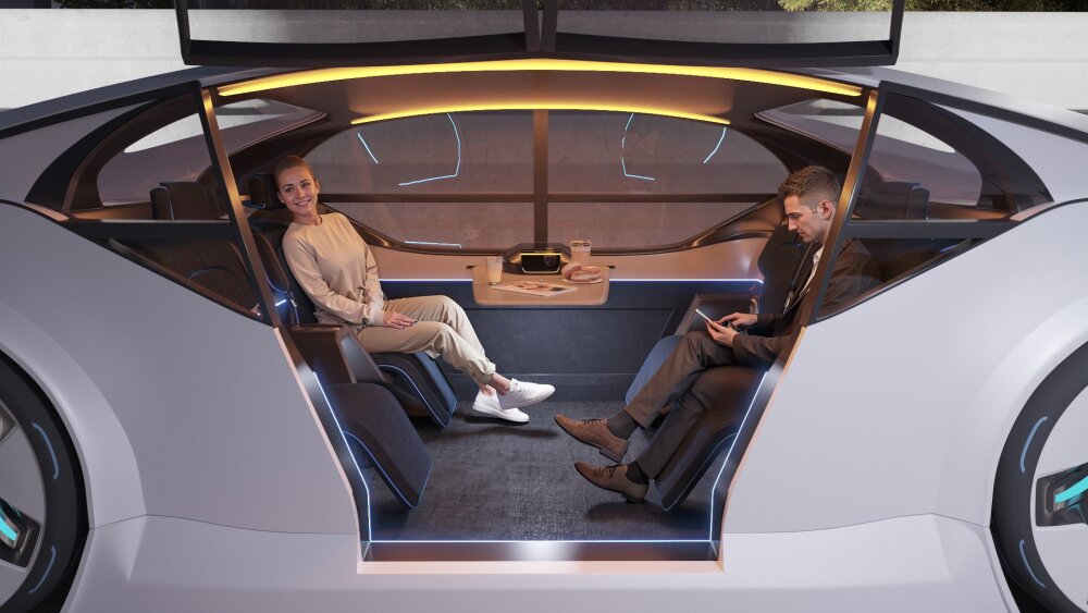 Self-driving White Car Concept with Interior 3D model - Download Sports ...