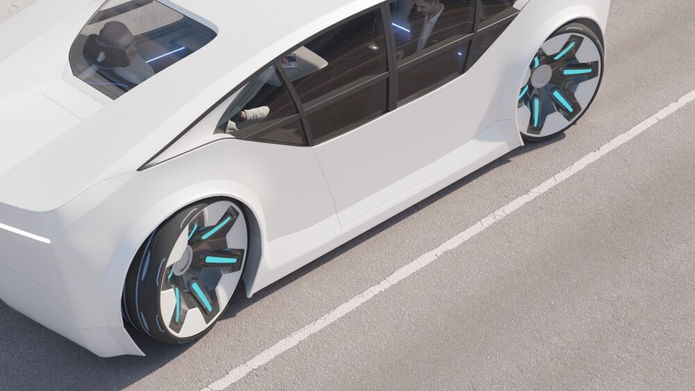 Self-driving White Car Concept with Interior 3D model - Download Sports ...