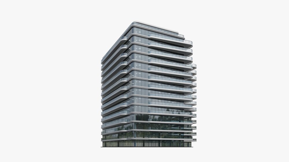 Parametric Glass Office Tower 3D model - Download Buildings on 3DModels.org