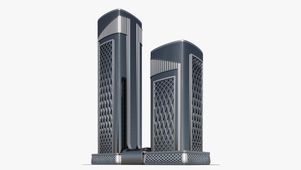 Sleek High-rise Buildings 3D model - Download Buildings on 3DModels.org