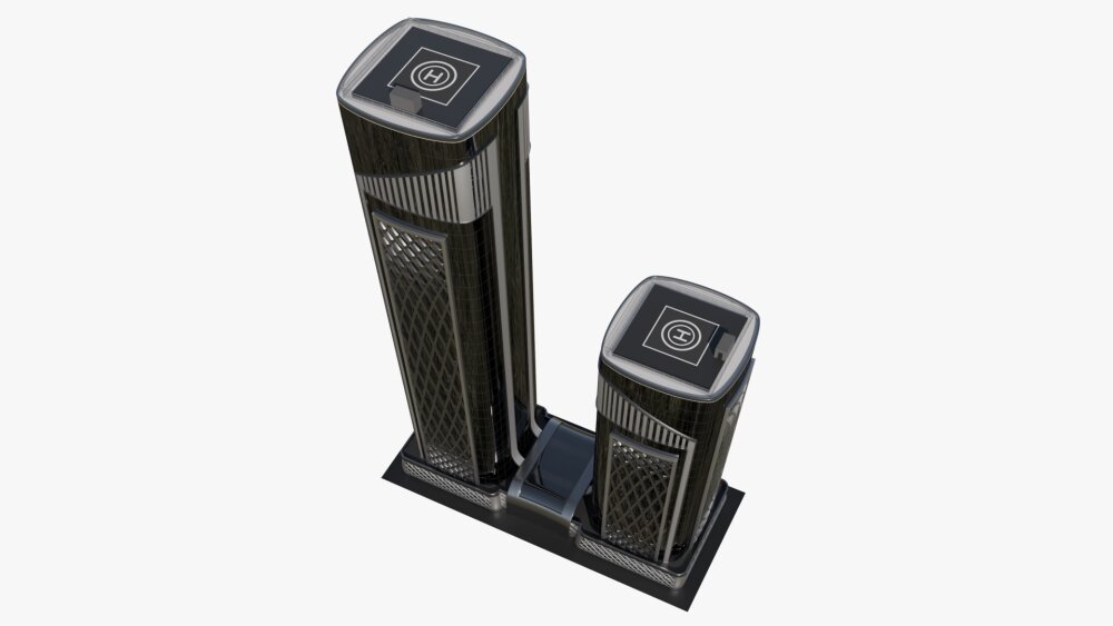 Sleek High-rise Buildings 3D model - Download Buildings on 3DModels.org