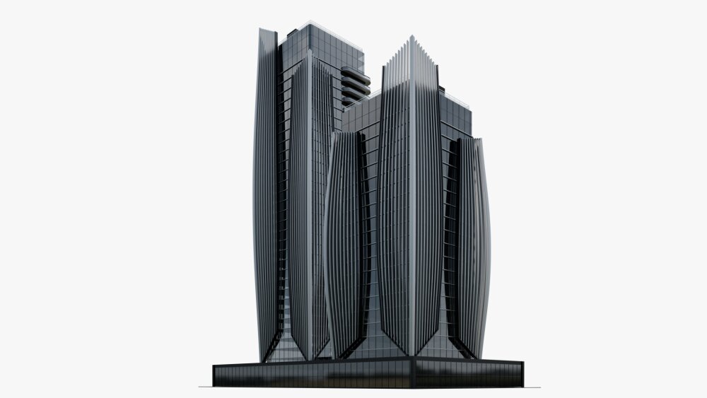 Sleek Modern High-rise Buildings 3D model - Download Buildings on ...