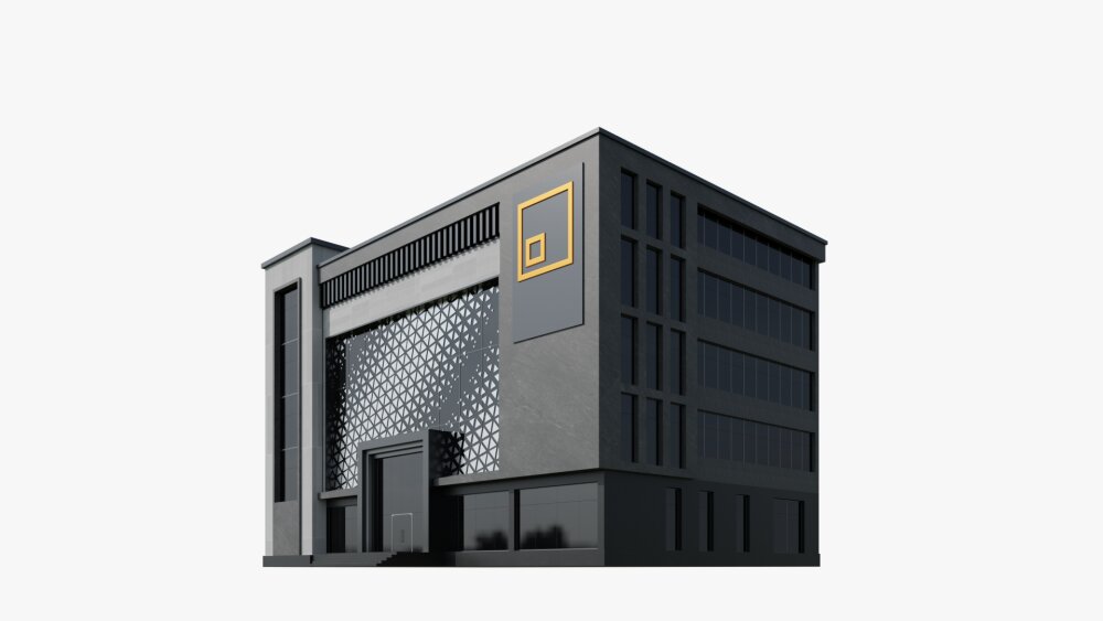 Modern Glassed Building 3D model - Download Commercial Building on ...