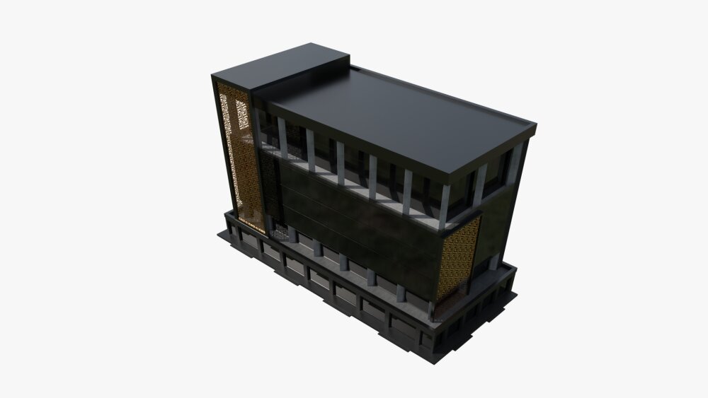 Modern Building with Large Glass Windows 3D model - Download Commercial ...