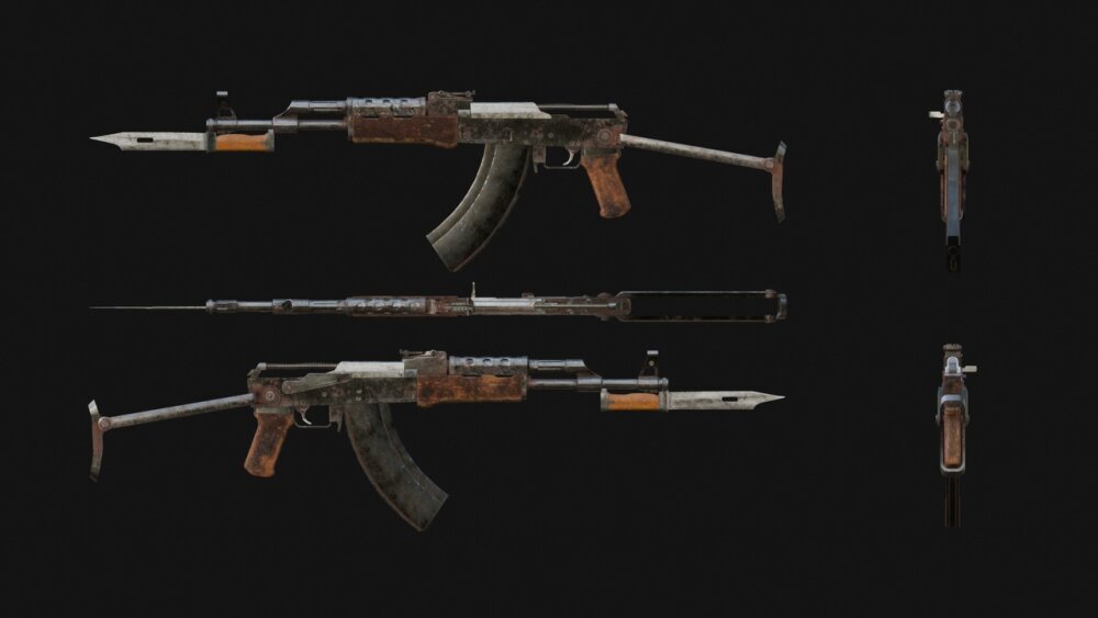 Aks 3D model - Download Assault rifle on 3DModels.org
