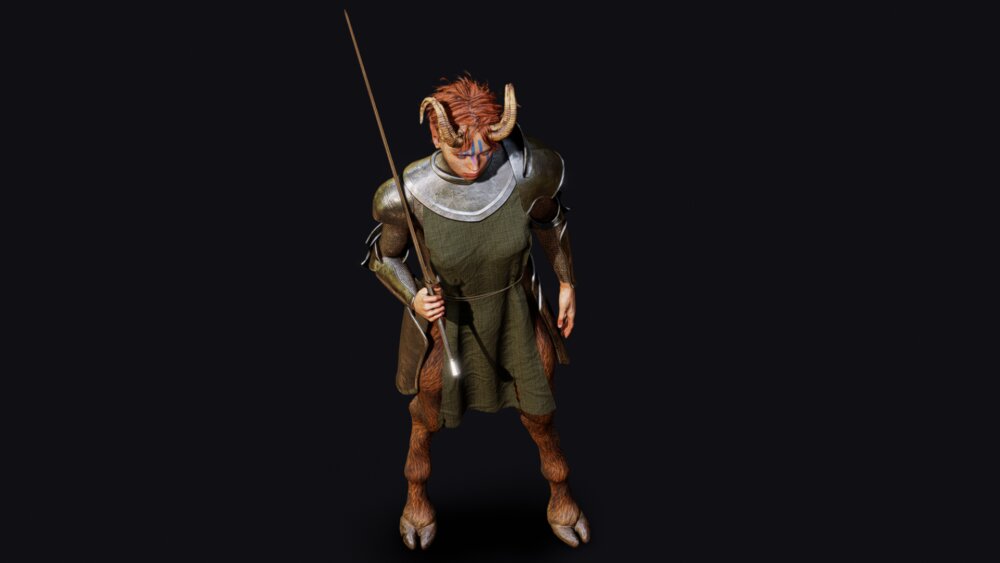 Faun Medieval Warrior 3D model - Download Mythological creatures on ...