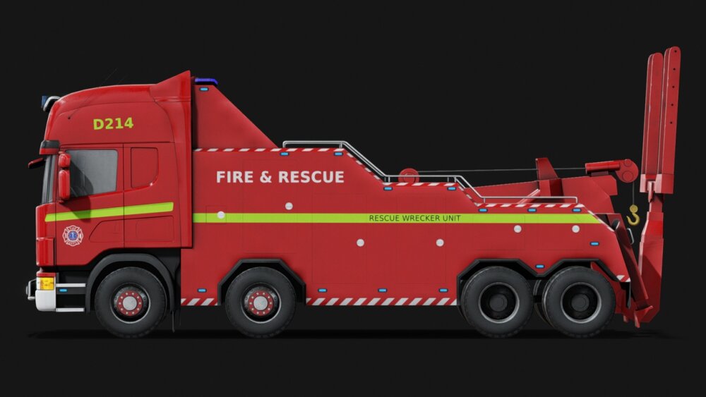 Fire and Rescue Wrecker Unit 3D model - Download Truck on 3DModels.org