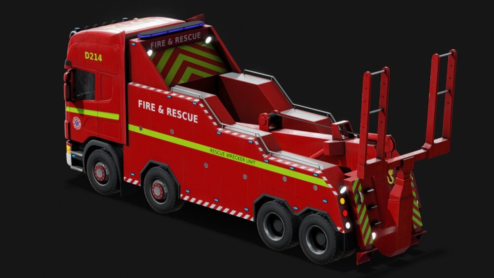 Fire and Rescue Wrecker Unit 3D model - Download Truck on 3DModels.org
