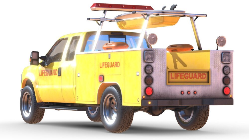 Life Guard Pick Up Truck 3D model - Download Pickup on 3DModels.org
