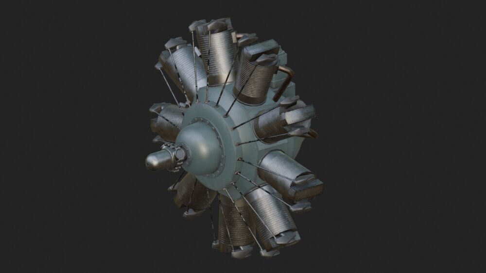 Radial Engine 3D model - Download Engine on 3DModels.org
