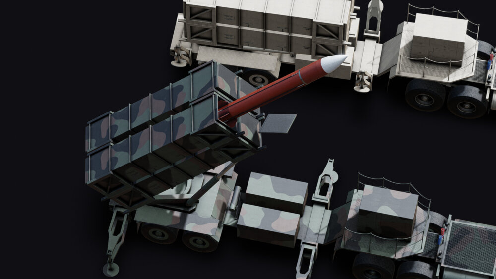 Surface to Air Missile Launcher with Tractor Truck 3D model - Download ...