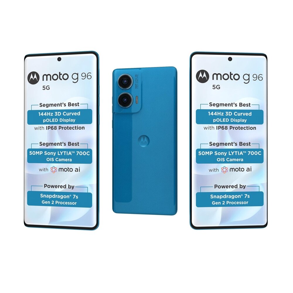 Motorola Moto G96 Pantone Dresden Blue 3D model - Download Phones on ...