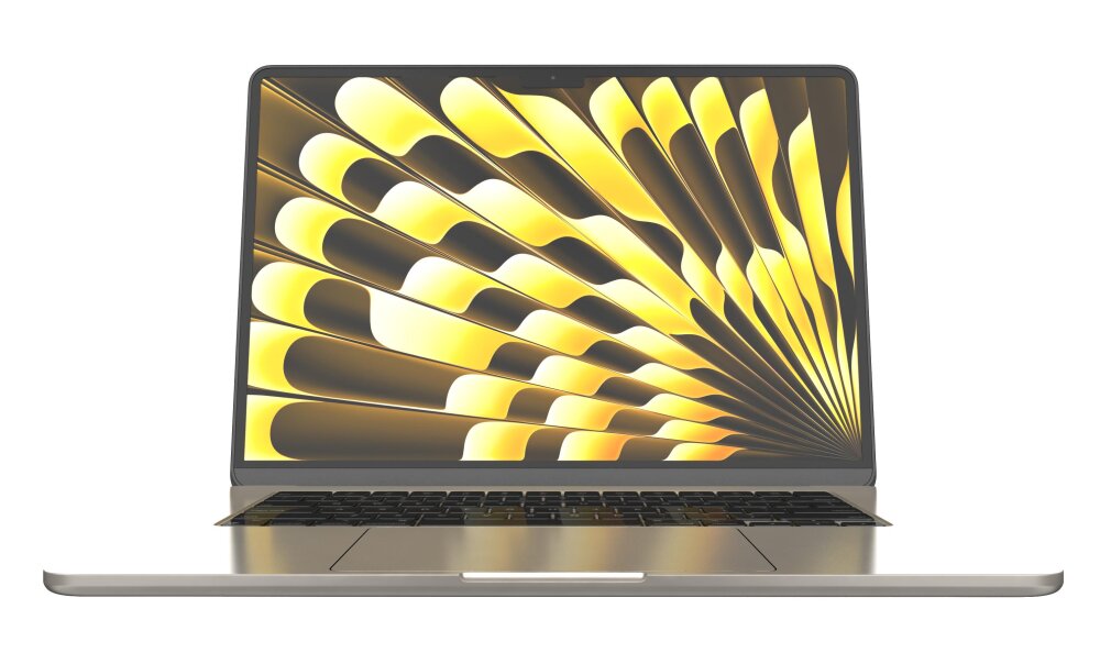 Apple Macbook Air 15 2024 Yellow 3D model - Download Laptop on 3DModels.org