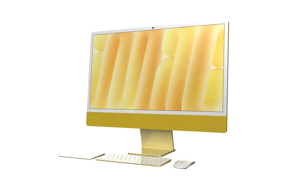 Apple Imac M4 Chip 2024 Yellow 3D 모델 - 다운로드 컴퓨터 모니터 on 3DModels.org