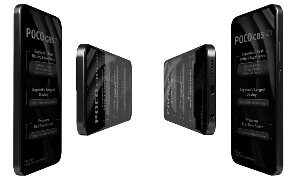 Xiaomi Poco C85 5G Black 3D model - Download Phones on 3DModels.org