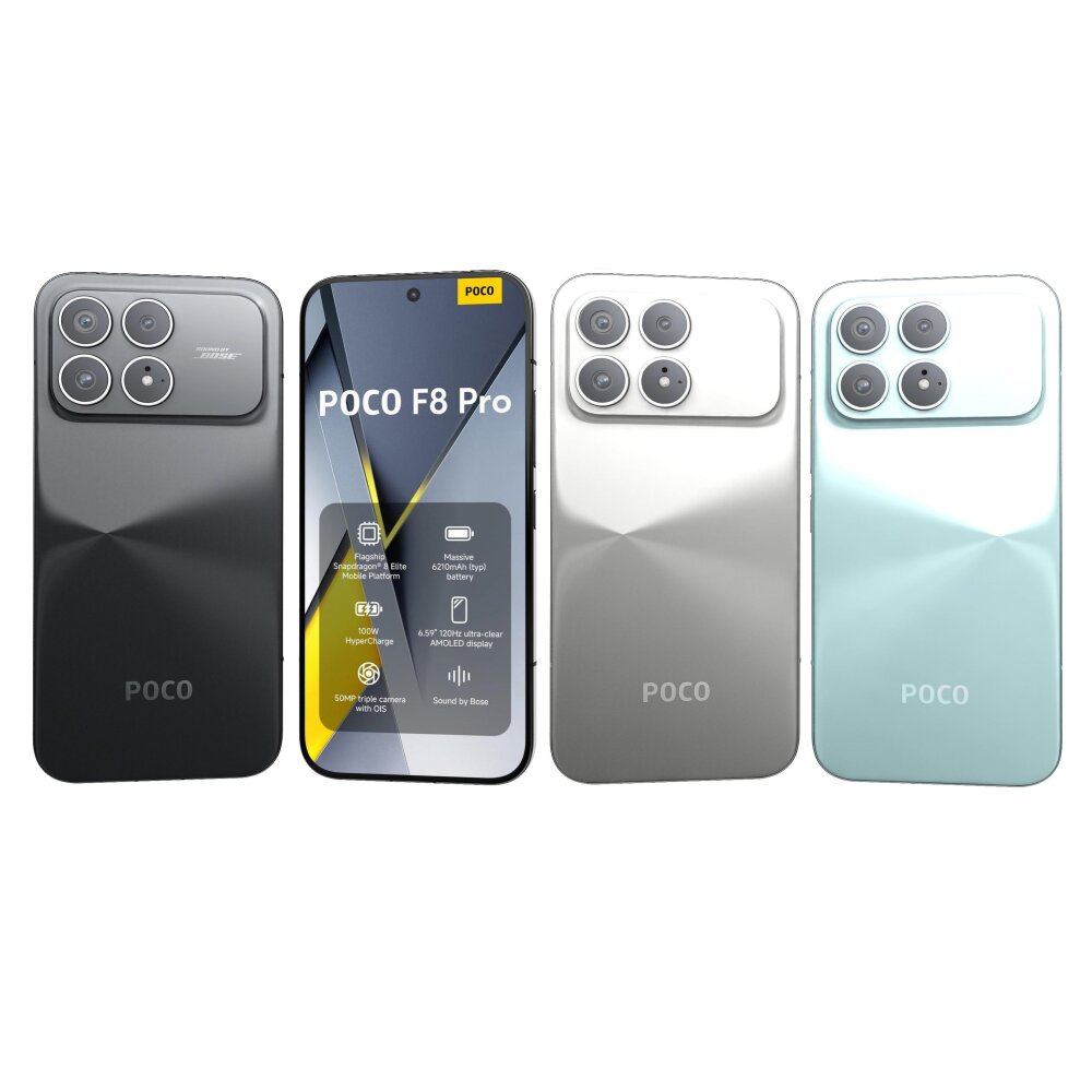 Xiaomi Poco F8 Pro em Todas As Cores Modelo 3D - Baixar Telefone no ...