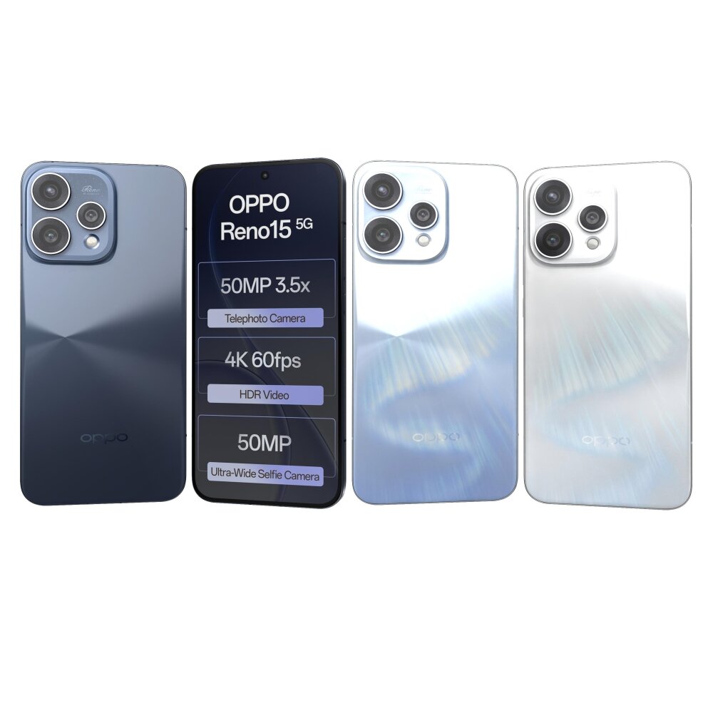 Oppo Reno15 5G All Colors 3D model - Download Phones on 3DModels.org