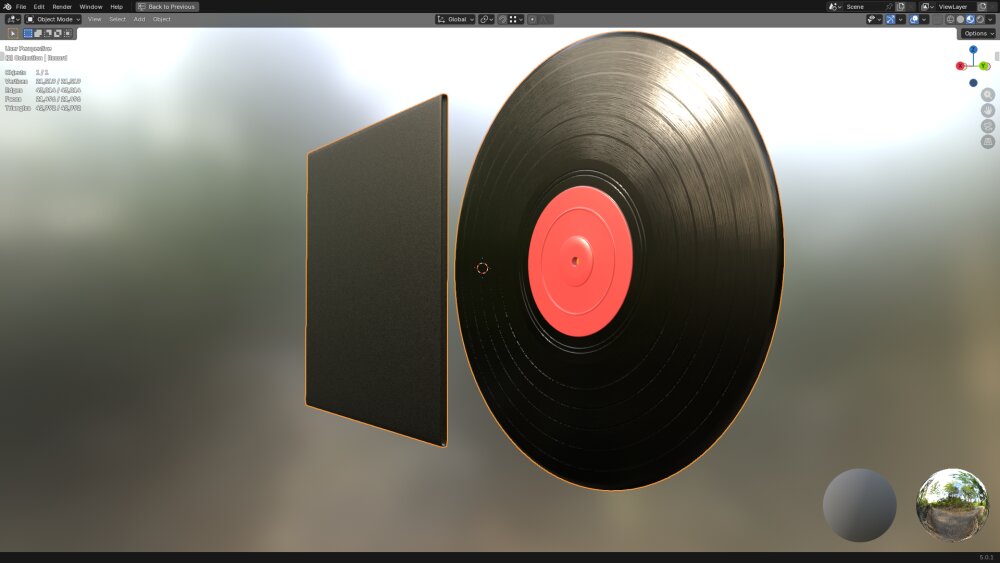 Vinyl Record with Black Cover and Red Label PBR 3D model - Download ...