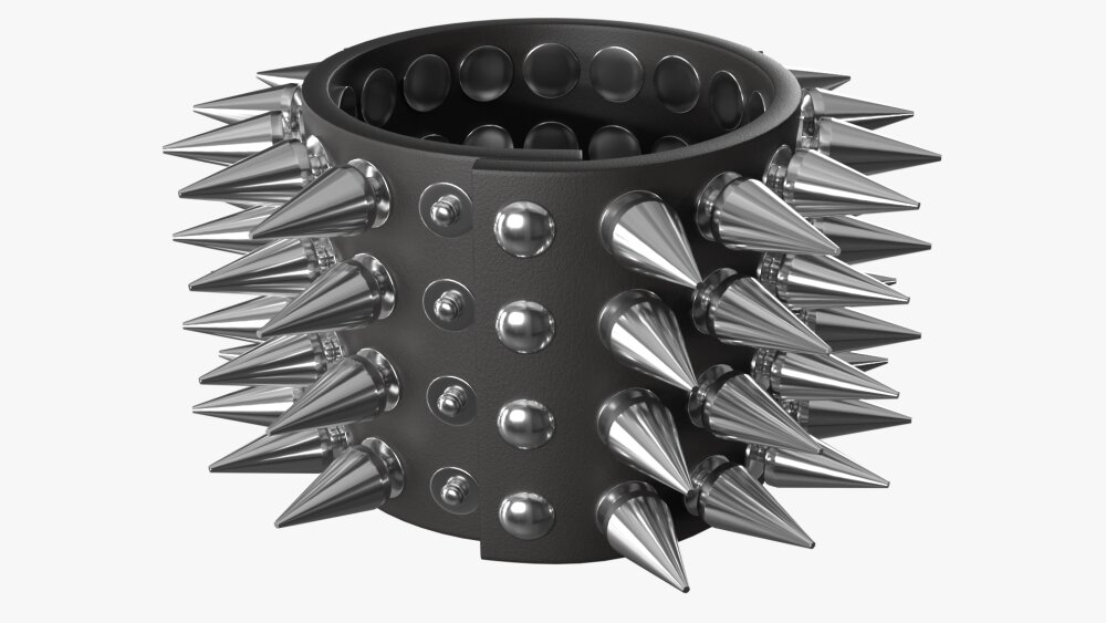 Spike Punk Bracelet PBR 3D model - Download Accessories on 3DModels.org