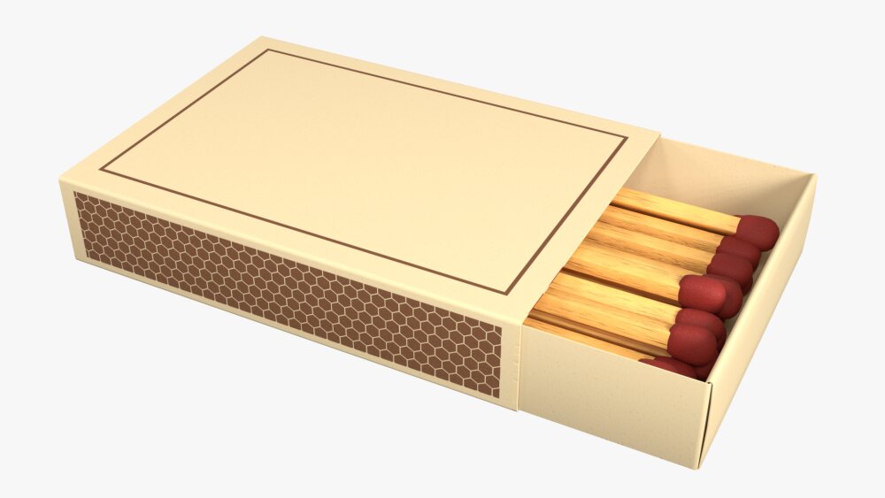 Matchbox Matches in Box PBR 3D model - Download Tools on 3DModels.org