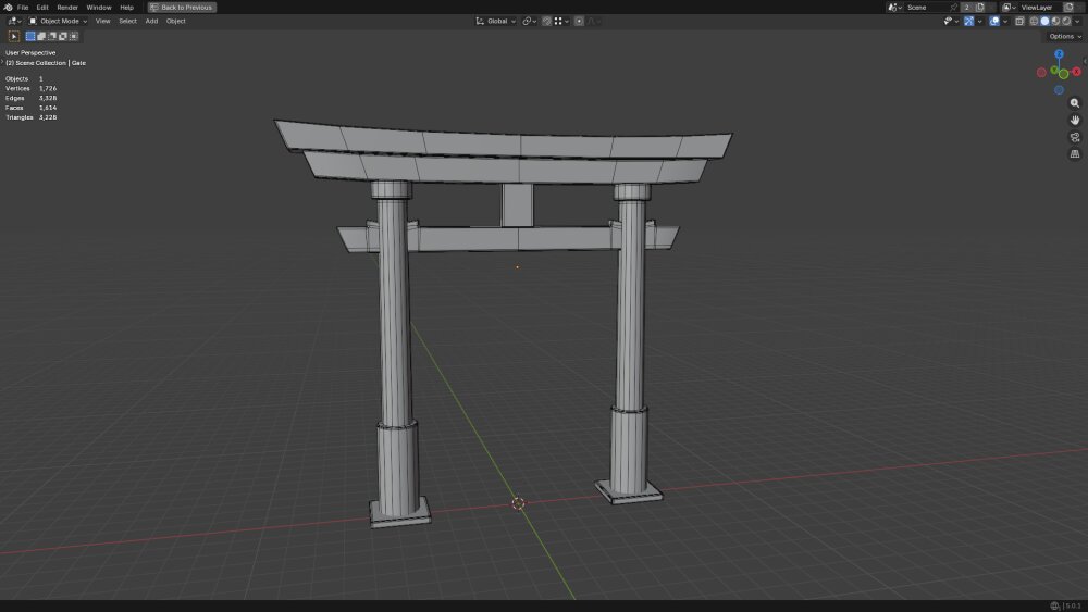 Japanese Red Torii Gate PBR 3D model - Download Street elements on ...