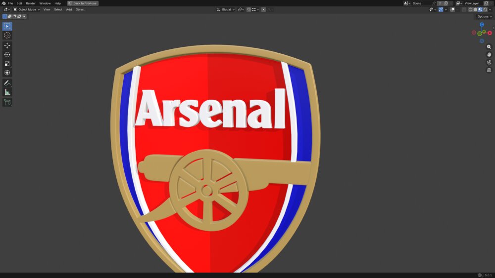 Arsenal Logo PBR Modelo 3D - Descargar Accesorios on 3DModels.org