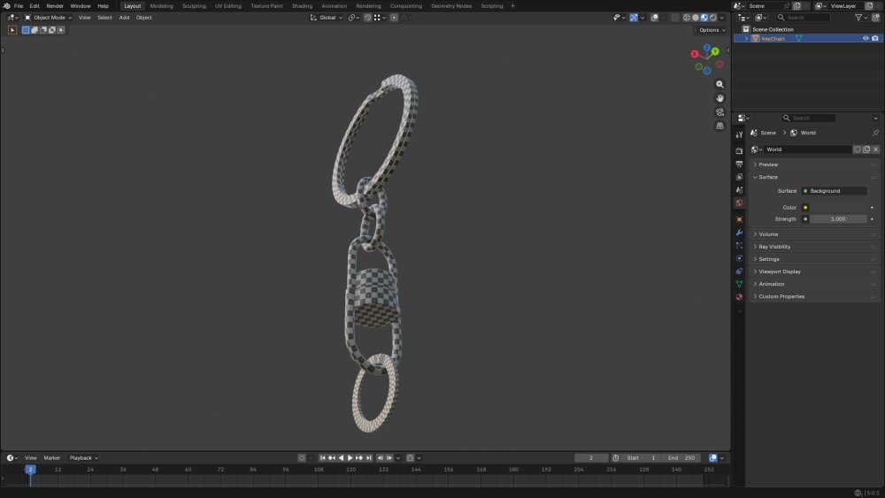 Key Chain PBR 3D model - Download Stationery on 3DModels.org