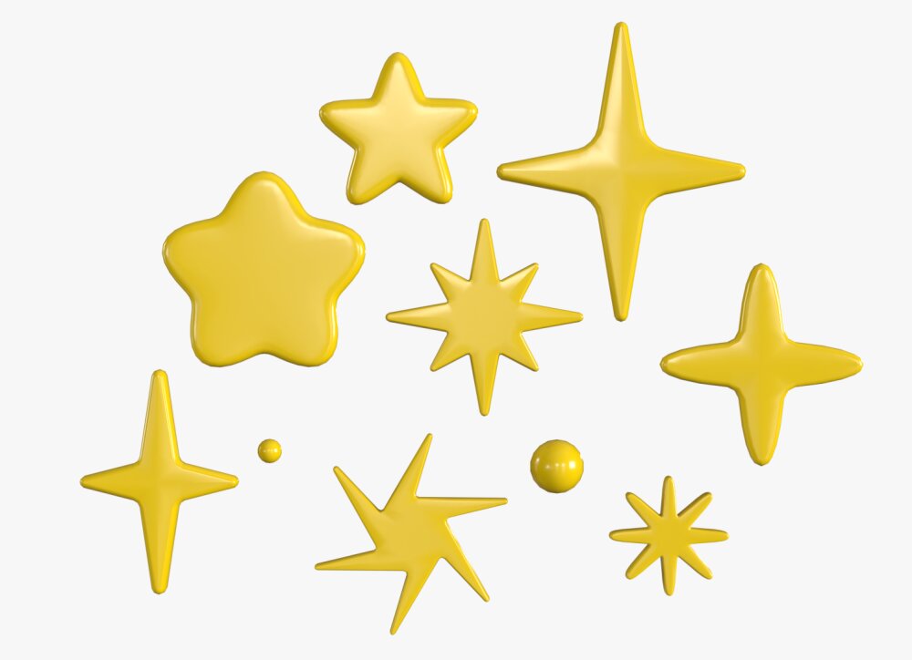 10 Cartoon Star PBR 3D model - Download Symbols on 3DModels.org