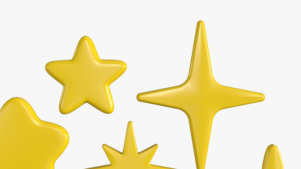 10 Cartoon Star PBR 3D model - Download Symbols on 3DModels.org