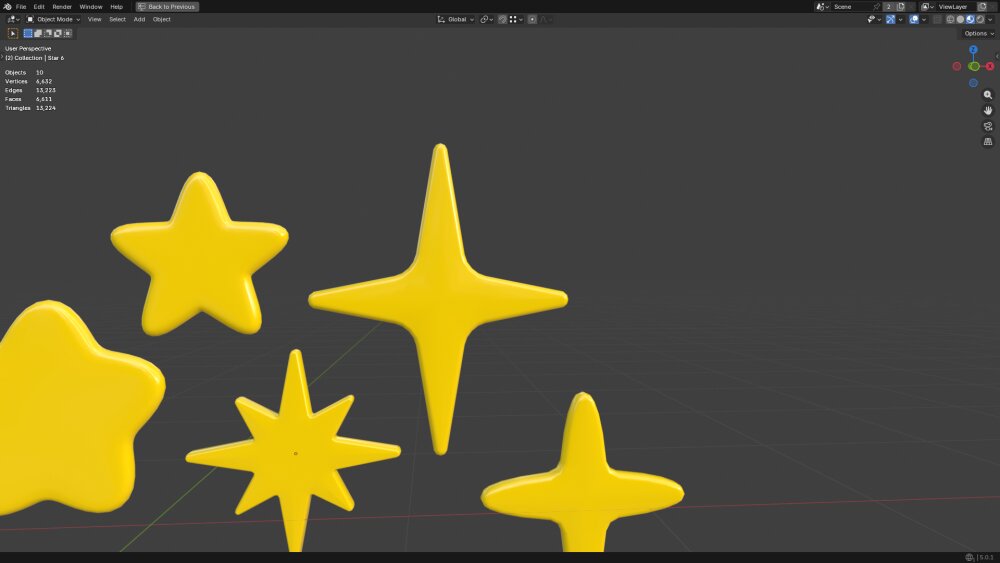 10 Cartoon Star PBR 3D model - Download Symbols on 3DModels.org